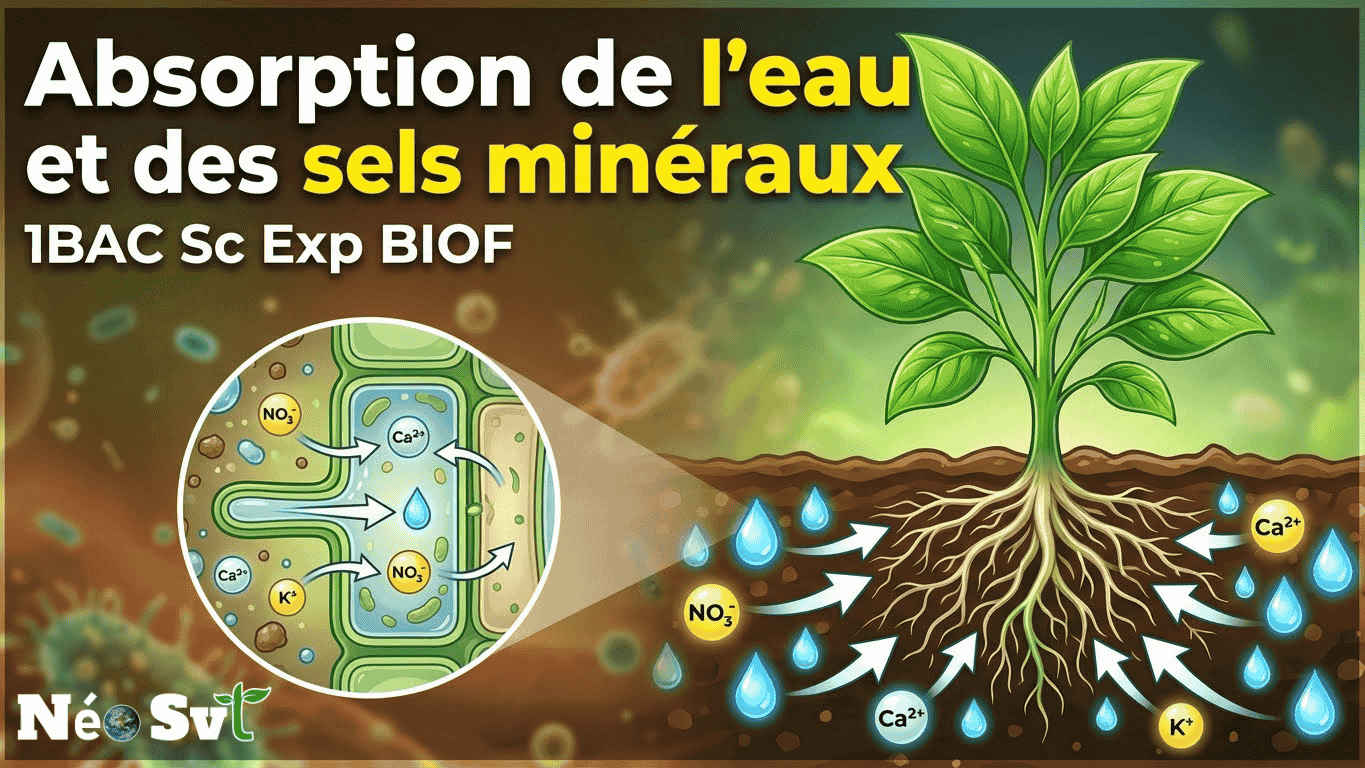 Mécanismes d'absorption de l'eau et des sels minéraux - Cours 1BAC Sc ...